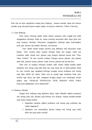 Aplikasi Pendataan stok barang pada toko pakaian berbasis java dekstop ...