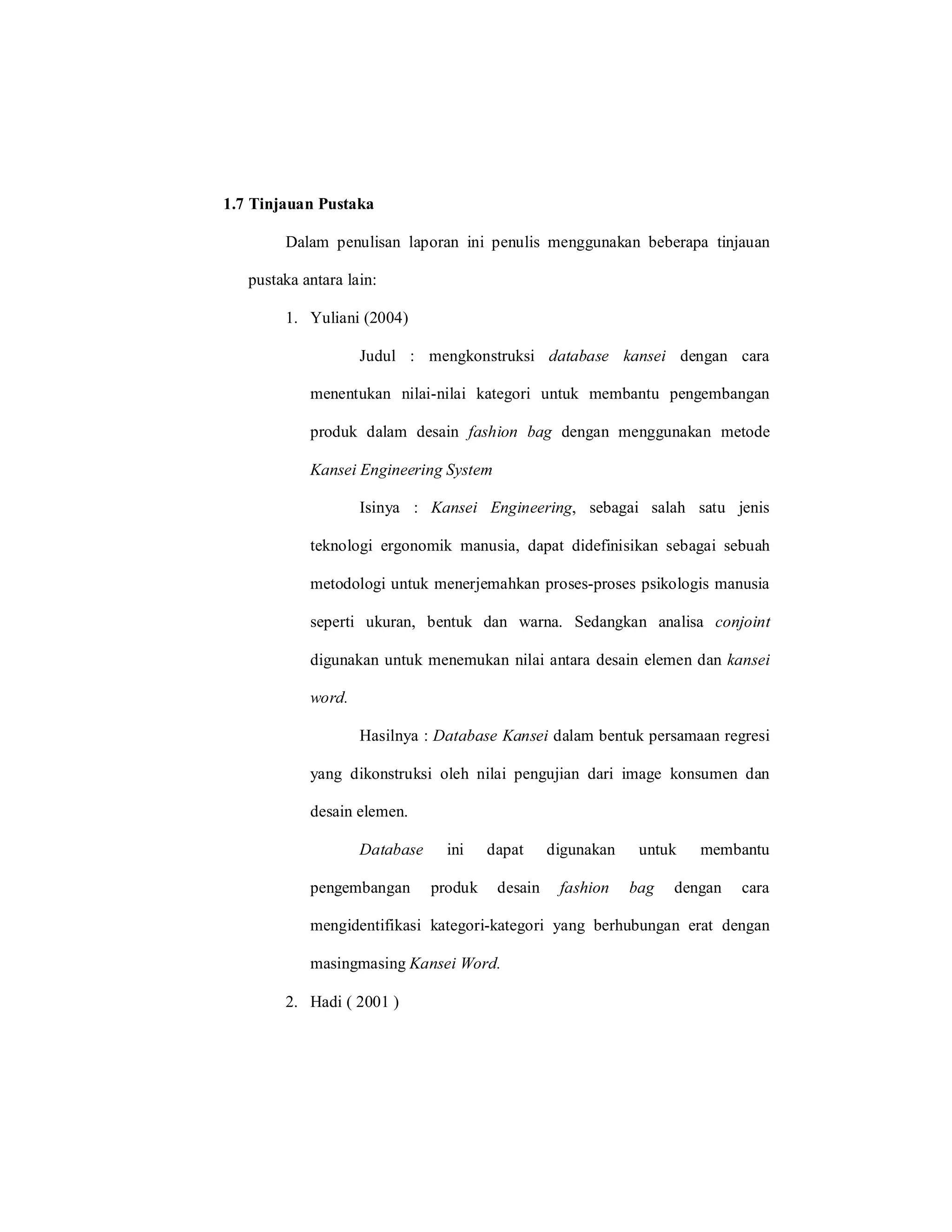 Tugas Akhir Dengan Metode Kansei Engineering | PDF