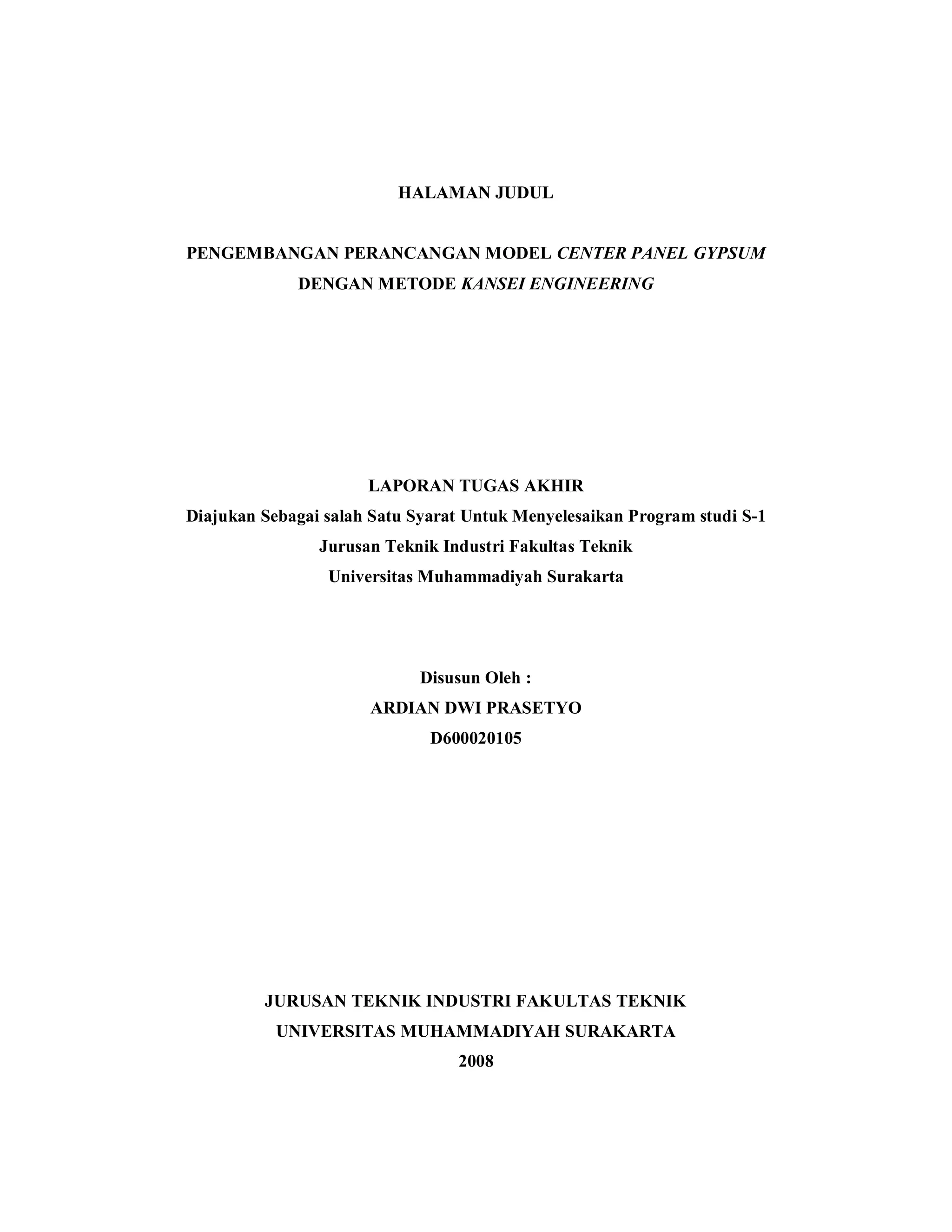 Tugas Akhir Dengan Metode Kansei Engineering | PDF