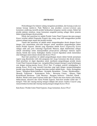 Tugas Akhir Dengan Metode Kansei Engineering | PDF