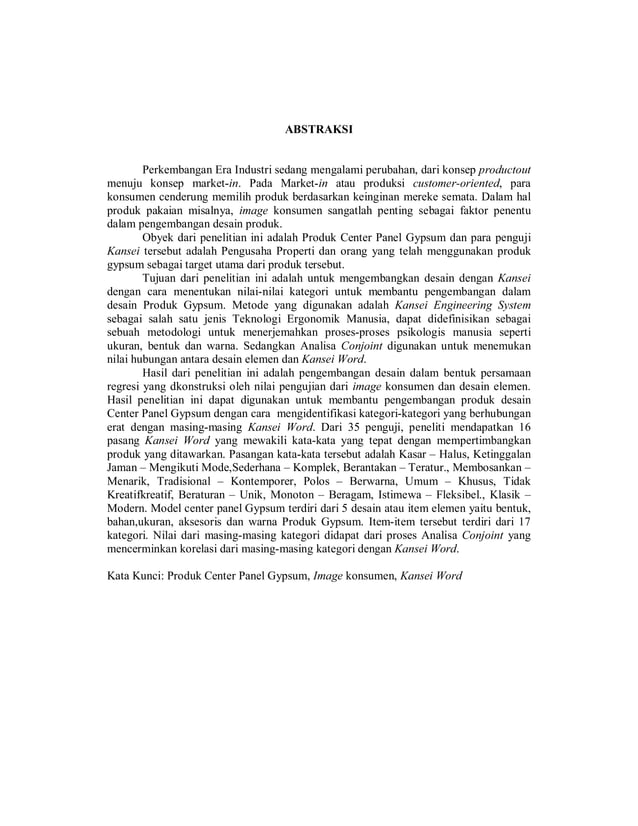 Tugas Akhir Dengan Metode Kansei Engineering | PDF
