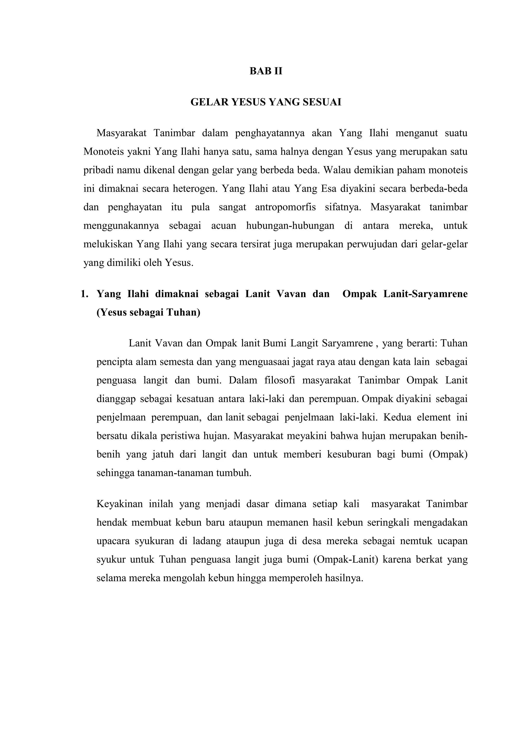 TUGAS AKHIR YESUS DALAM BUDAYA MASYARAKAT KEPULAUAN TANIMBAR PROVINSI ...