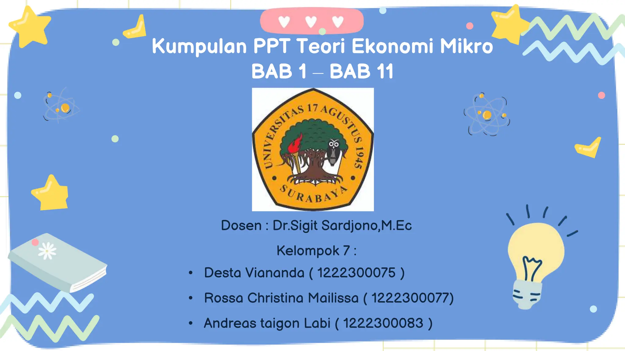 Tugas Akhir Kumpulan PPT Bab 1-11 Teori Ekonomi Mikro (Kelompok 7) - Dr.Sigit Sardjono, M.Ec.pptx