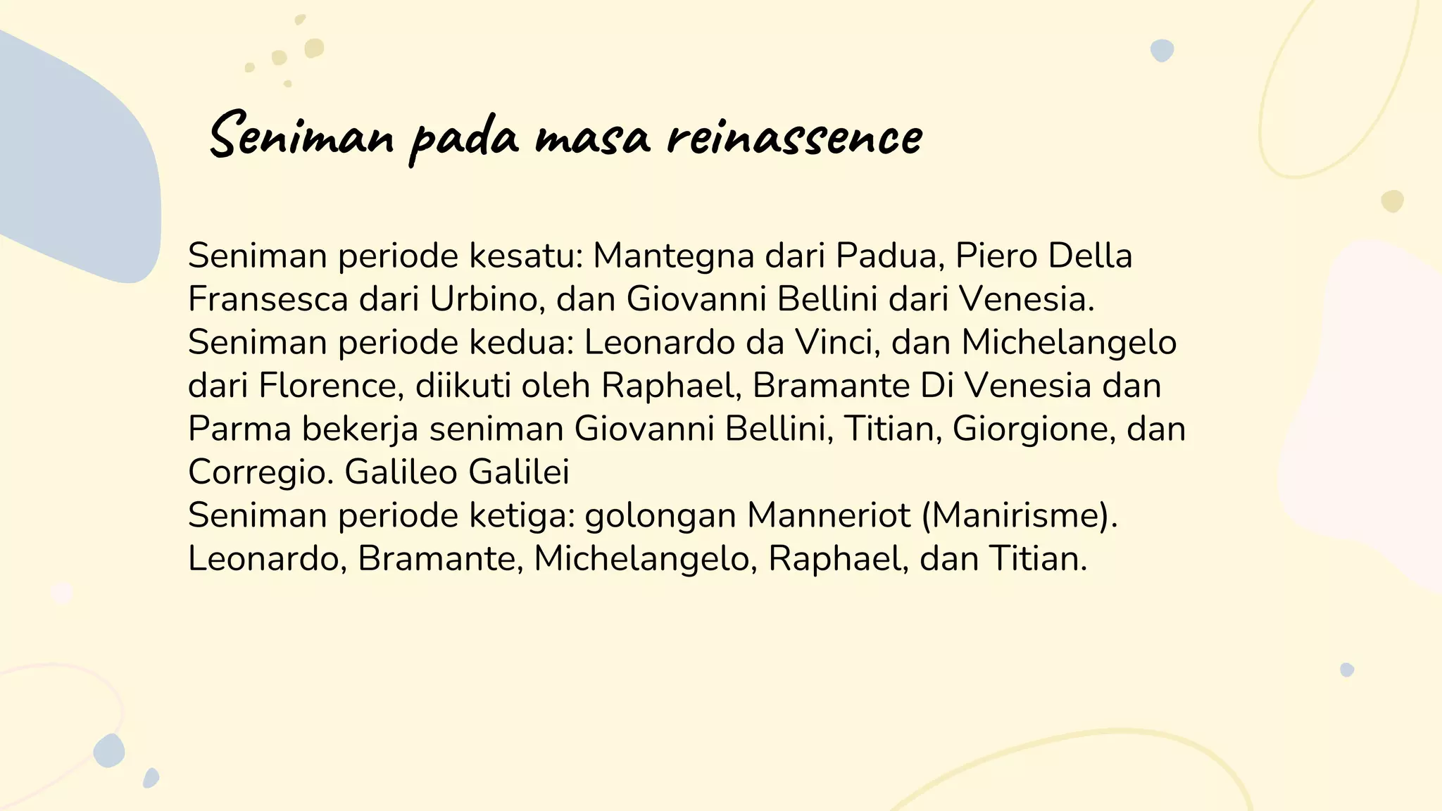 Perkembangan seni rupa era Renaissance | PPTX