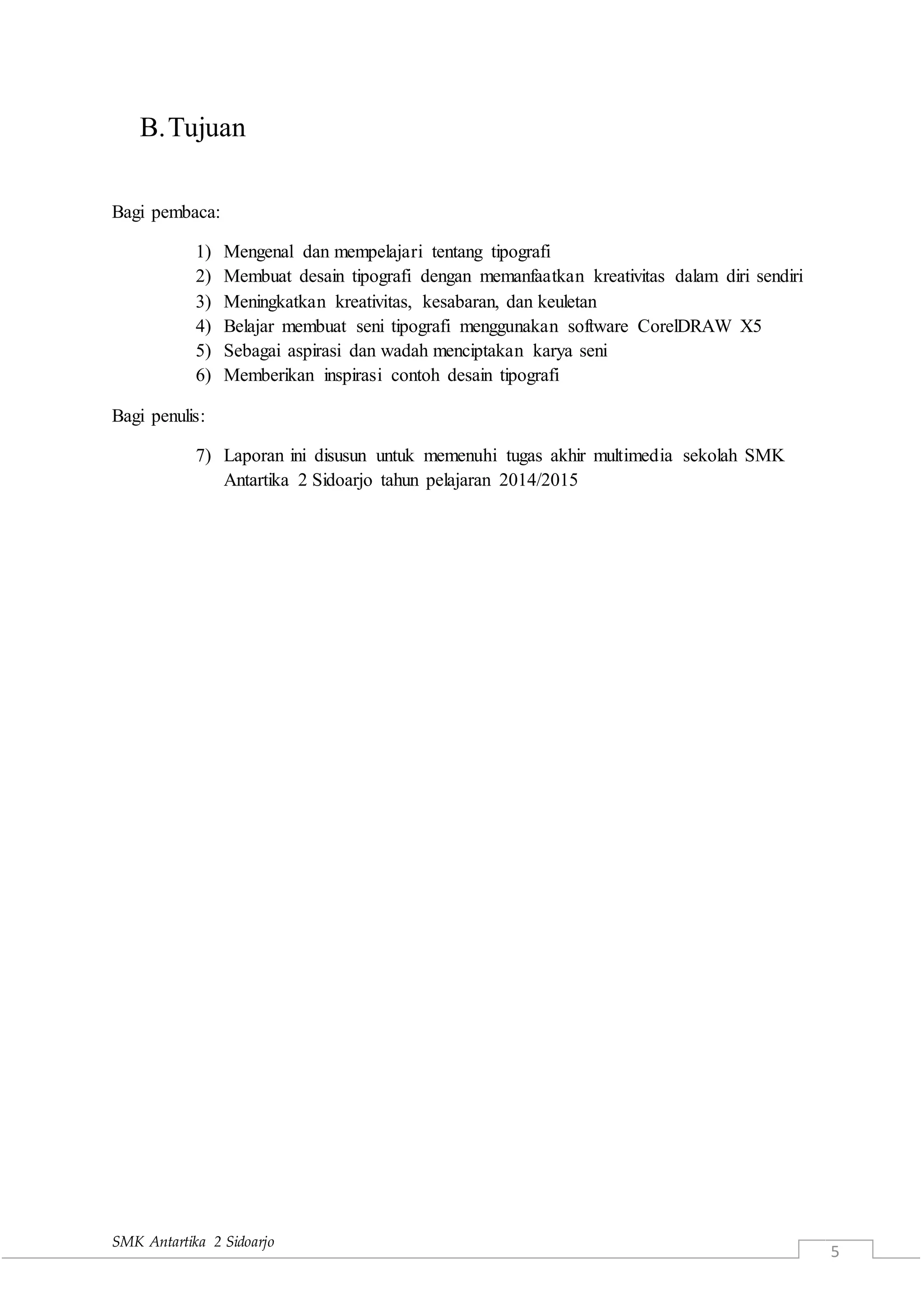 Desain Tipografi Menggunakan CorelDRAW | DOCX