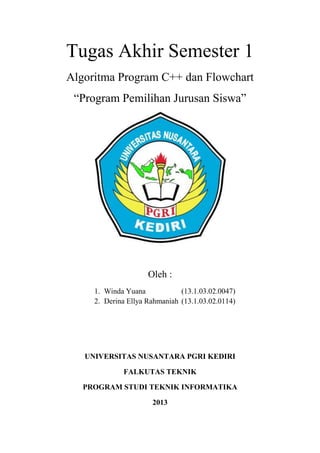 Algoritma Pemrograman - Contoh Program Penjurusan Mhs | DOCX