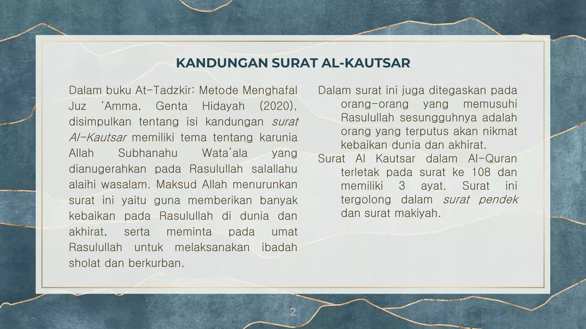 Kandungan Surat Al-Kautsar, Al-Maun dan Memahami Hadist Keutamaan ...