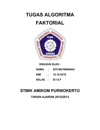 Tugas algoritma faktorial | PDF