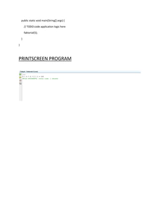Tugas algoritma faktorial | PDF