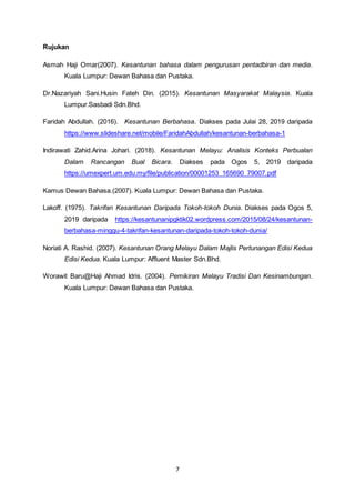 ASPEK KESANTUNAN BAHASA BERDASARKAN PANDANGAN TOKOH DENGAN MENGAITKAN ...