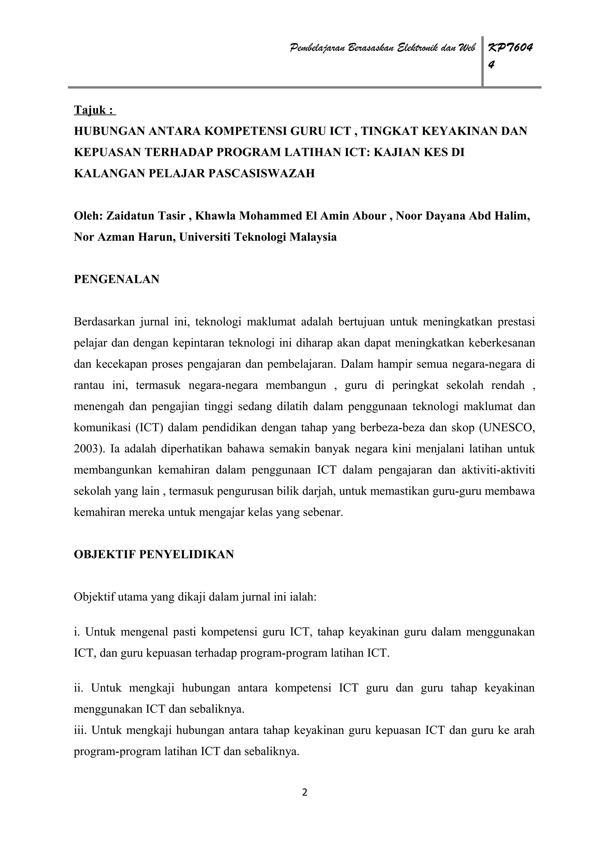 Tugasan 1 (Ulasan Jurnal) | DOC