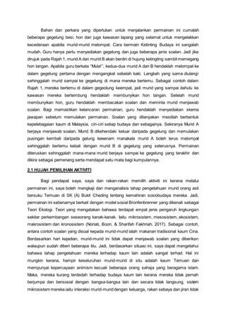 Permainan Mesra Budaya | DOCX