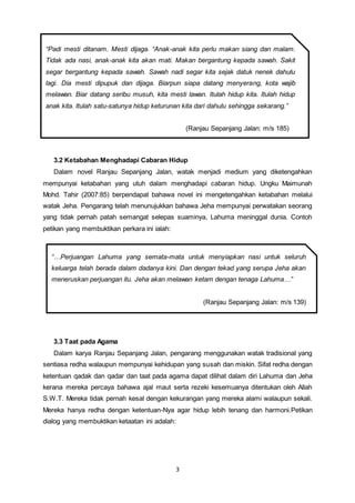 Pemikiran dan Nilai Murni dalam Karya Ranjau Sepanjang Jalan | DOCX