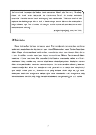 Pemikiran dan Nilai Murni dalam Karya Ranjau Sepanjang Jalan | DOCX