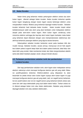 Perbezaan sebatian ionik dan kovalen | PDF