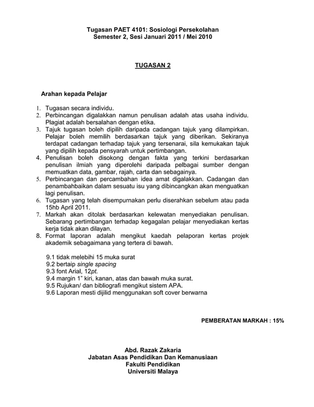 Tugasan 2 paet 4101 | DOCX