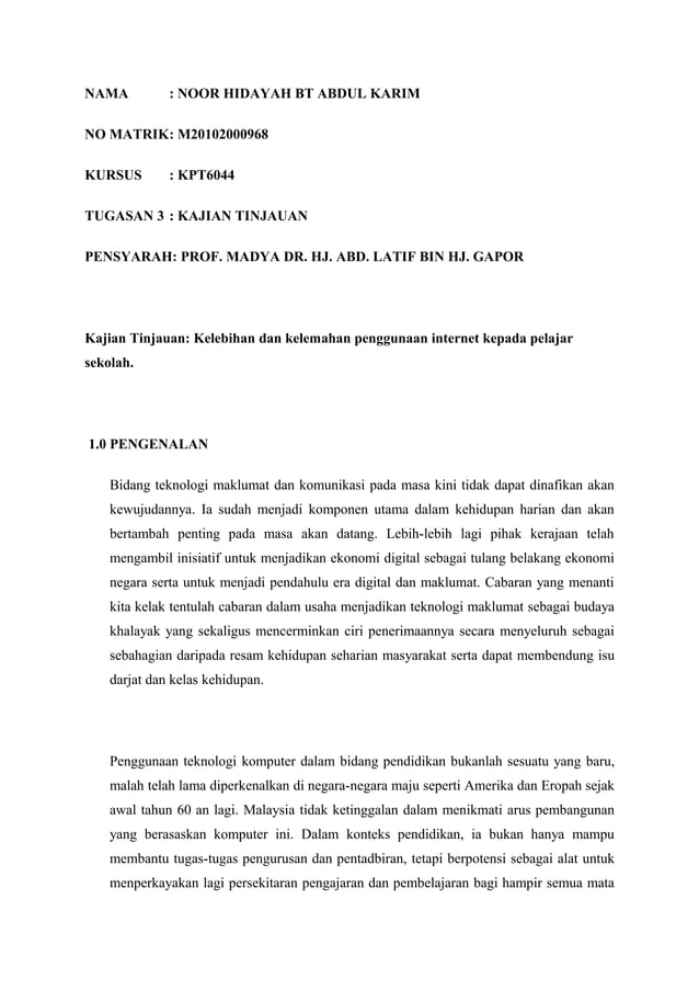 Tugasan 3 kajian tinjauan | DOC