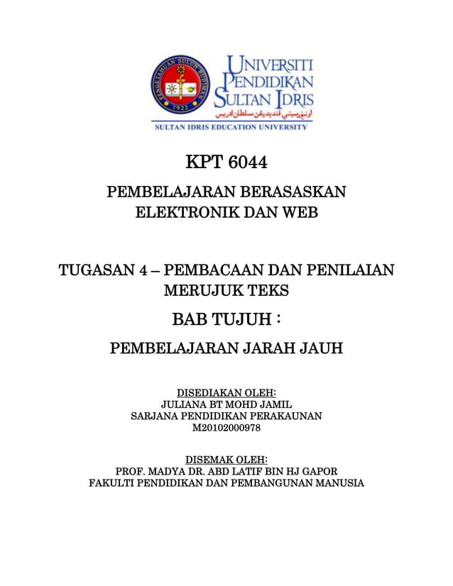Tugasan 4 kpt6044 | DOCX