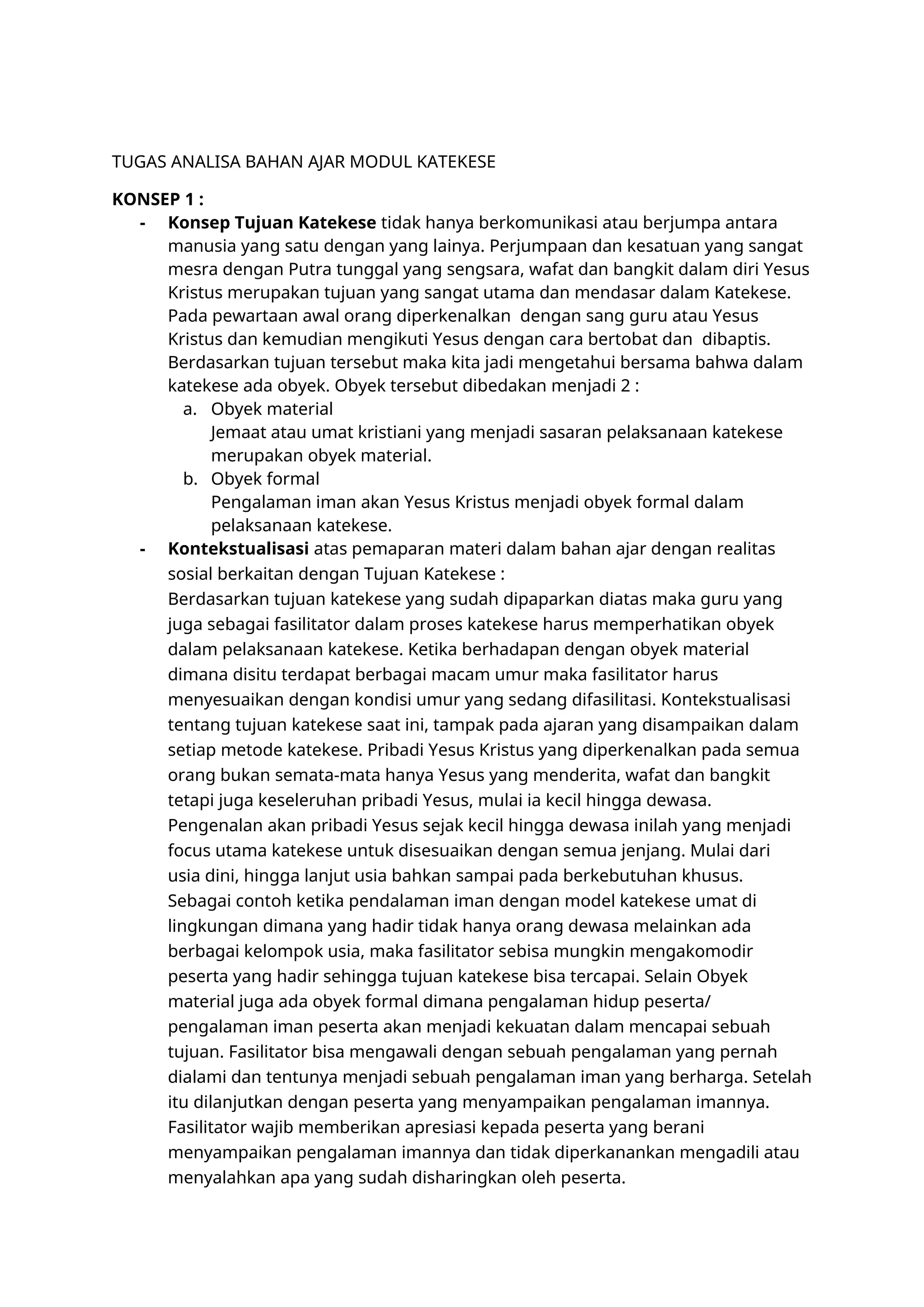 TUGAS ANALISA BAHAN AJAR MODUL KATEKESE.docx