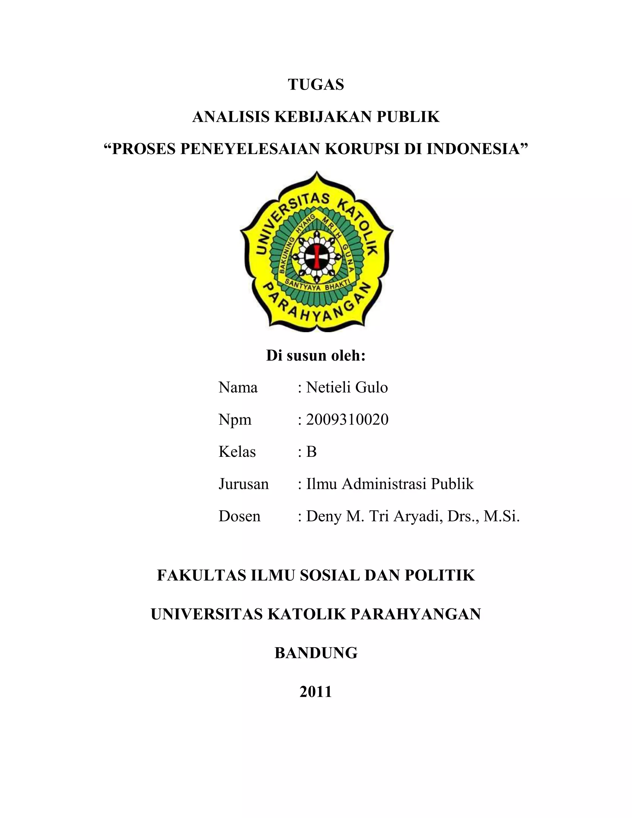 Tugas analisis kebijakan publik uas | DOCX