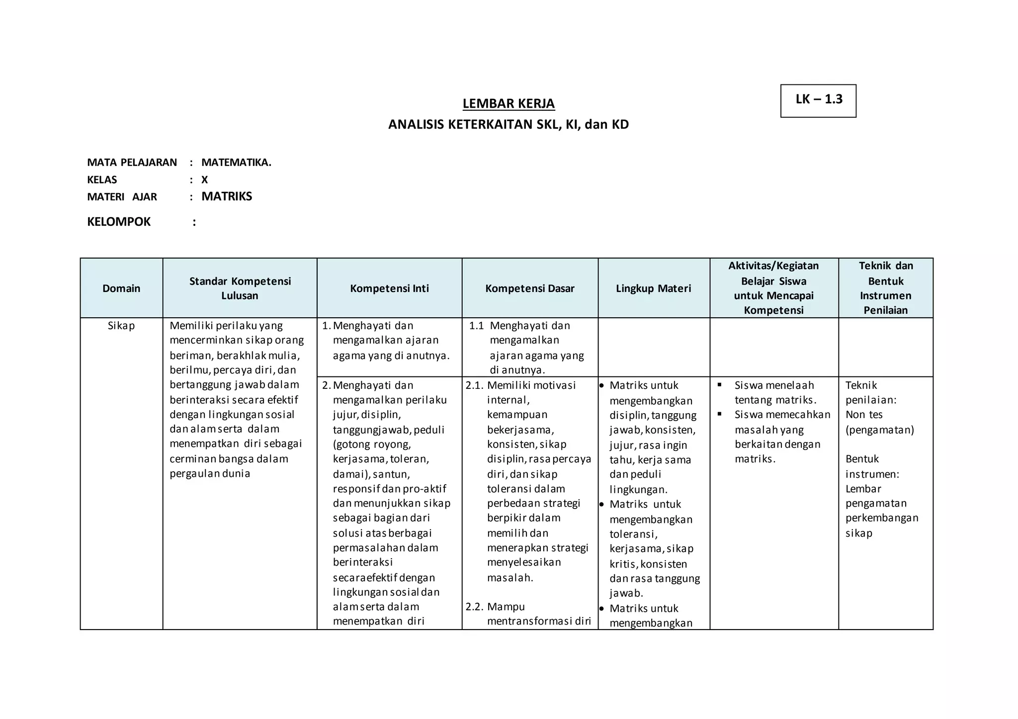 Tugas analisis keterkaitan antara skl, ki dan kd kelompok 11 copy | PPT