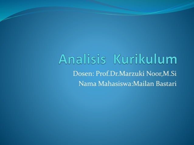 Tugas analisis kurikulum ppt | PPTX