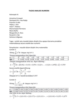 Tugas analisis numerik | DOCX