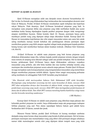 QARD AL HASAN DAN APLIKASINYA DALAM SKIM PEMBIAYAAN EKONOMI DESA (SPED ...