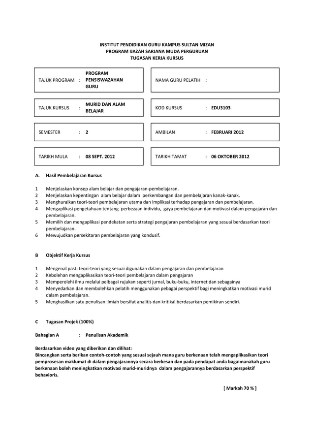 Tugasan edu3103 | PDF