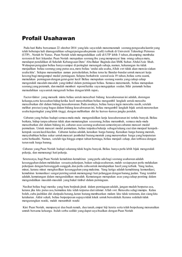 Tugasan keusahawanan individu | DOCX