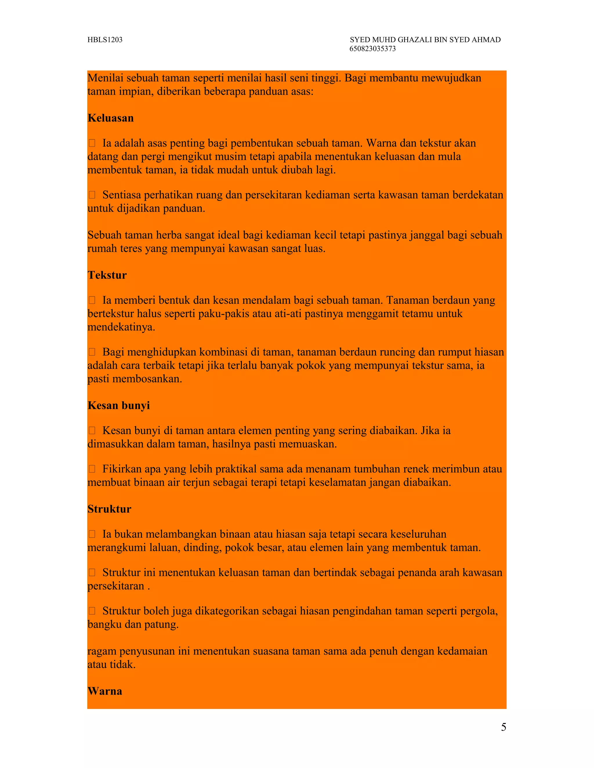 Tugasan kh landskap | DOC