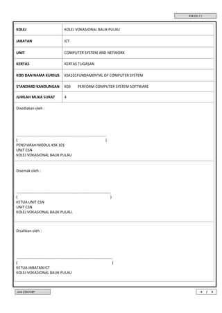 Tugasan ksk101 k3 | PDF