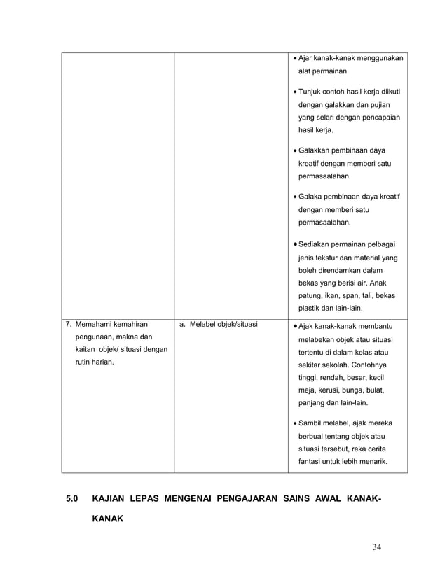 Tugasan kumpulan 4 pendidikan sains awal kanak-kanak | DOC