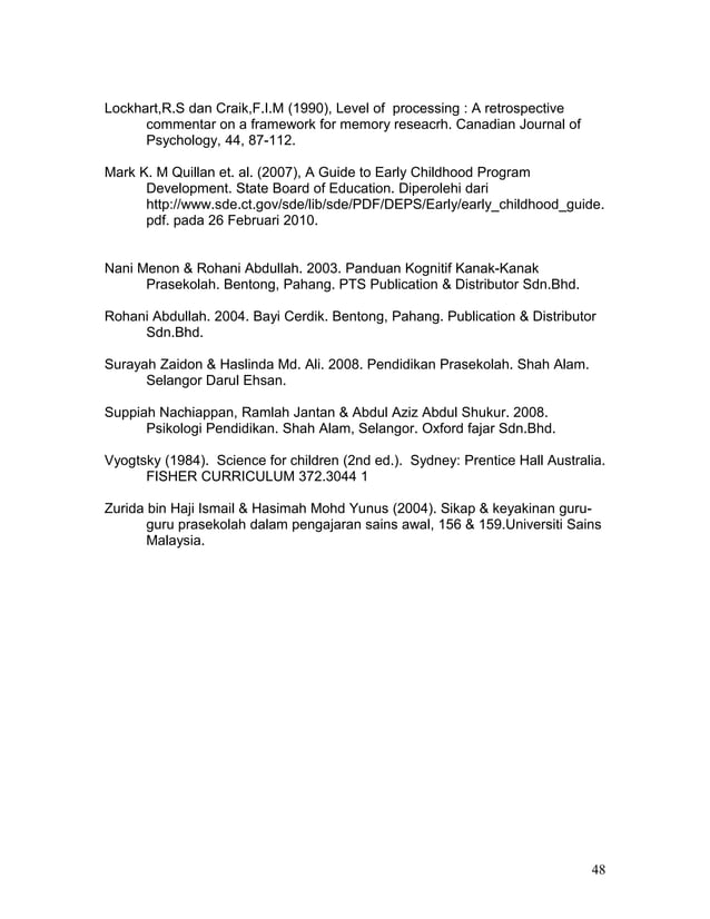 Tugasan kumpulan 4 pendidikan sains awal kanak-kanak | DOC