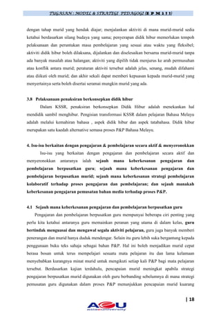 Tugasan model & strategi pedagogi epm233 (cikgu azman) | DOCX