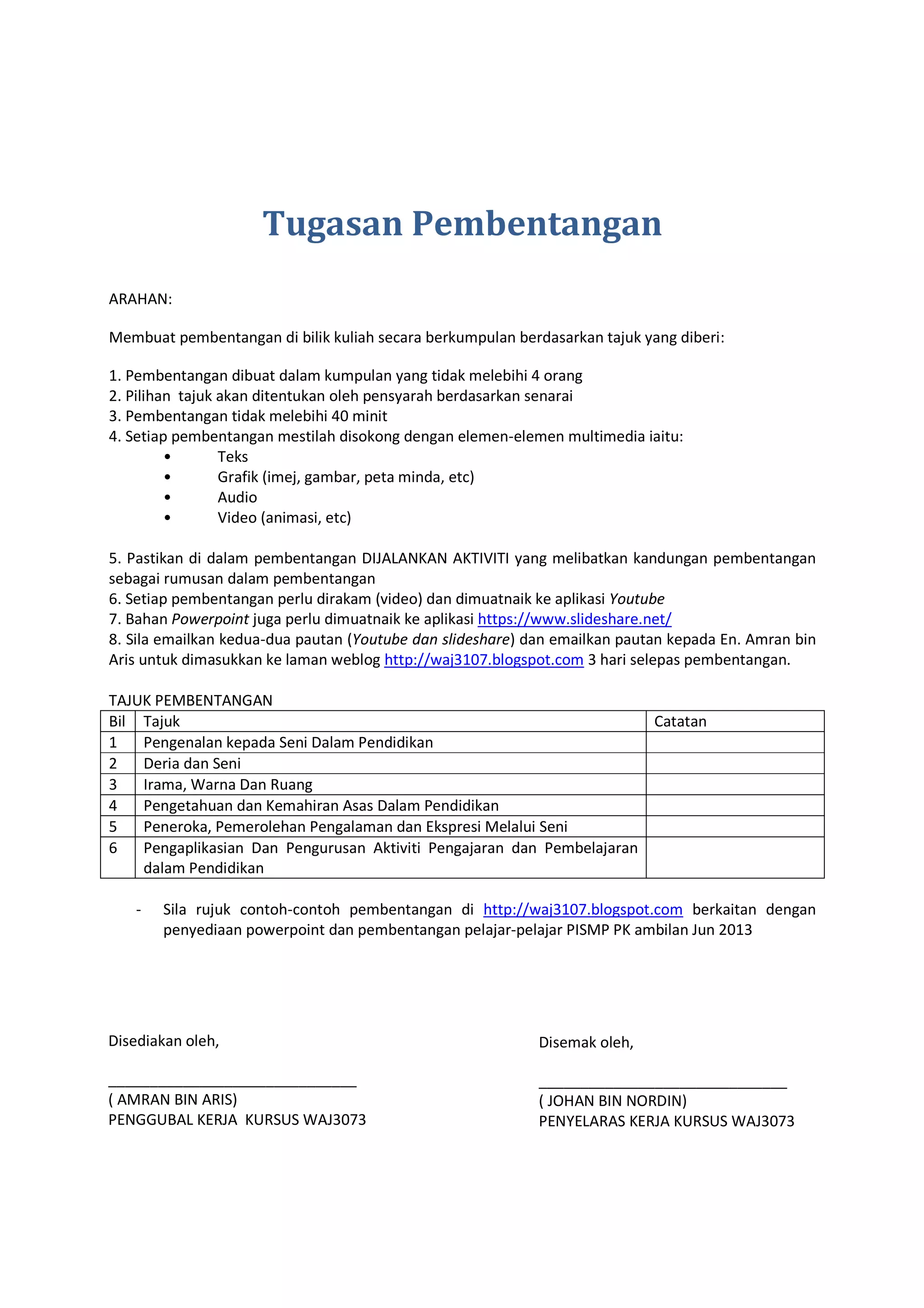 Tugasan pembentangan waj3073 | PDF