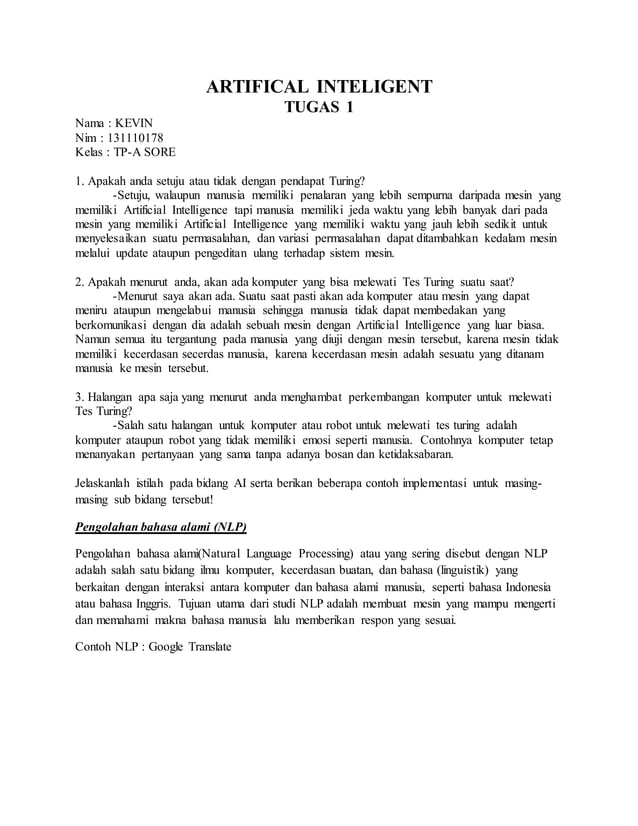 Tugas artificial intelligence | DOCX