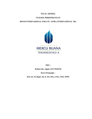 analisis bisnis internasional pada pt. astra internasional tbk | DOCX