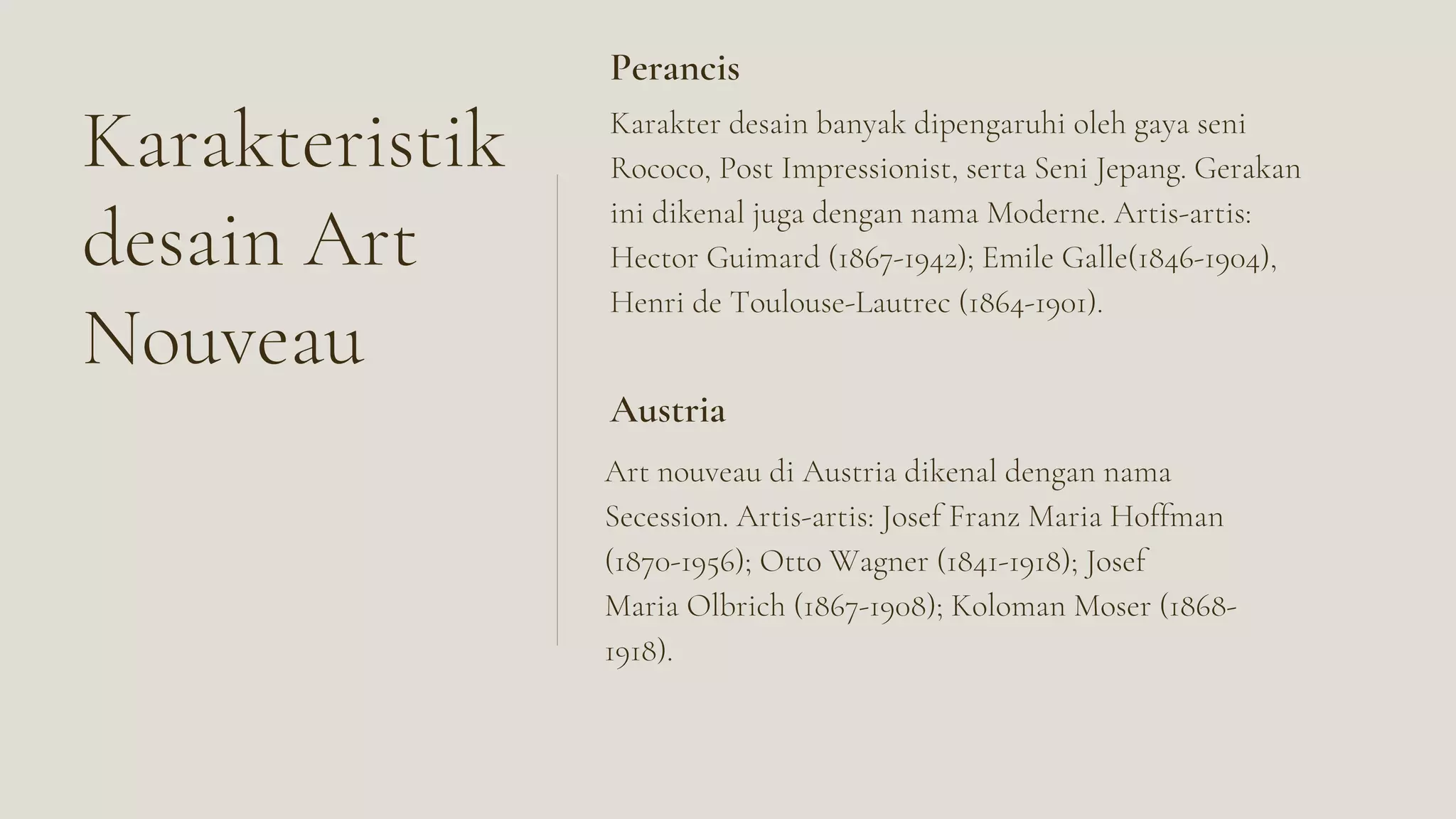 Tugas art nouveau zahrin | PPT