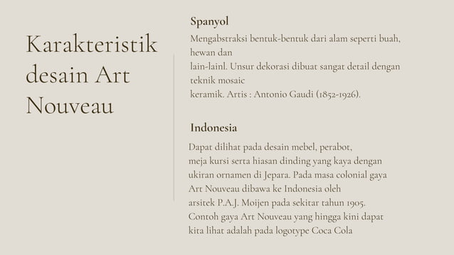 Tugas art nouveau zahrin | PPT