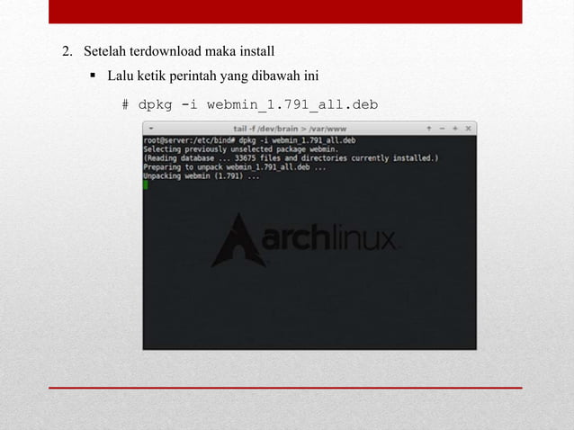 installasi webmin di archlinux | PPT