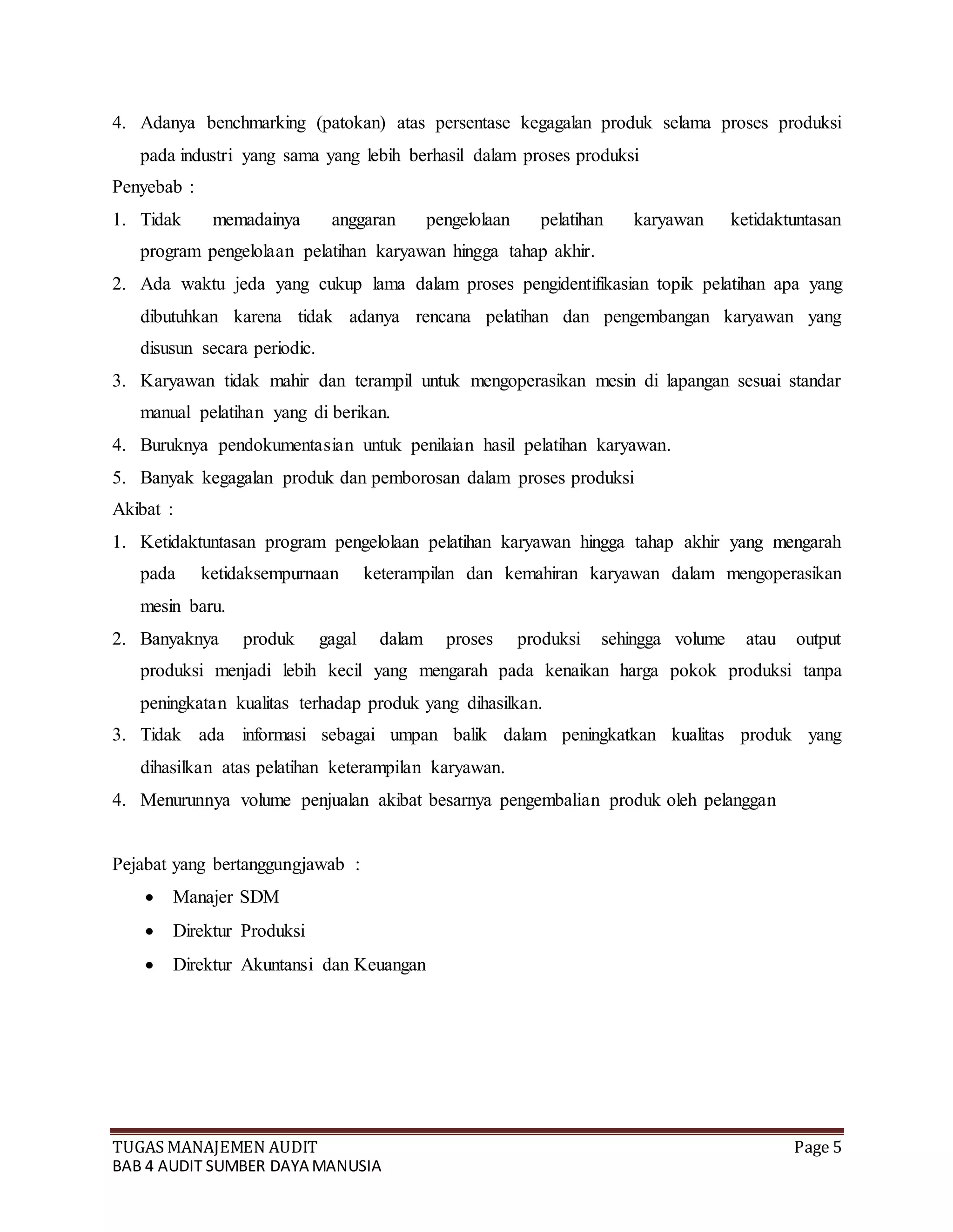 Latihan Audit manajemen | DOCX
