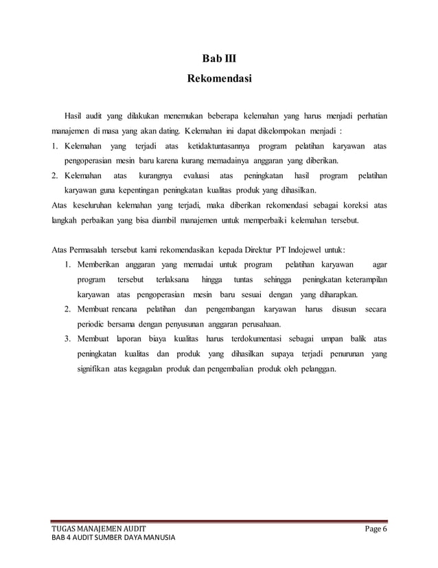 Latihan Audit manajemen | DOCX