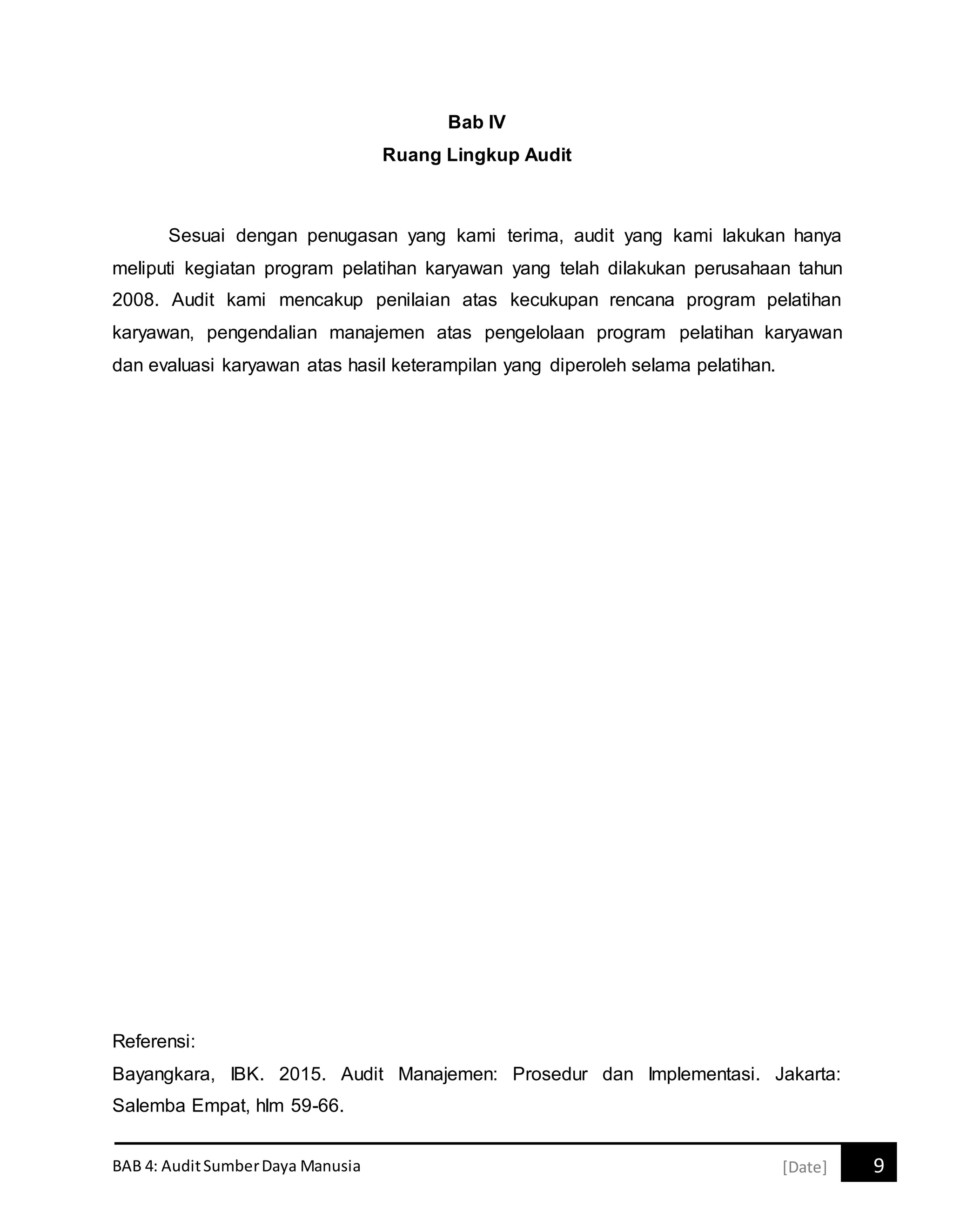 Audit Sumber Daya Manusia | DOCX