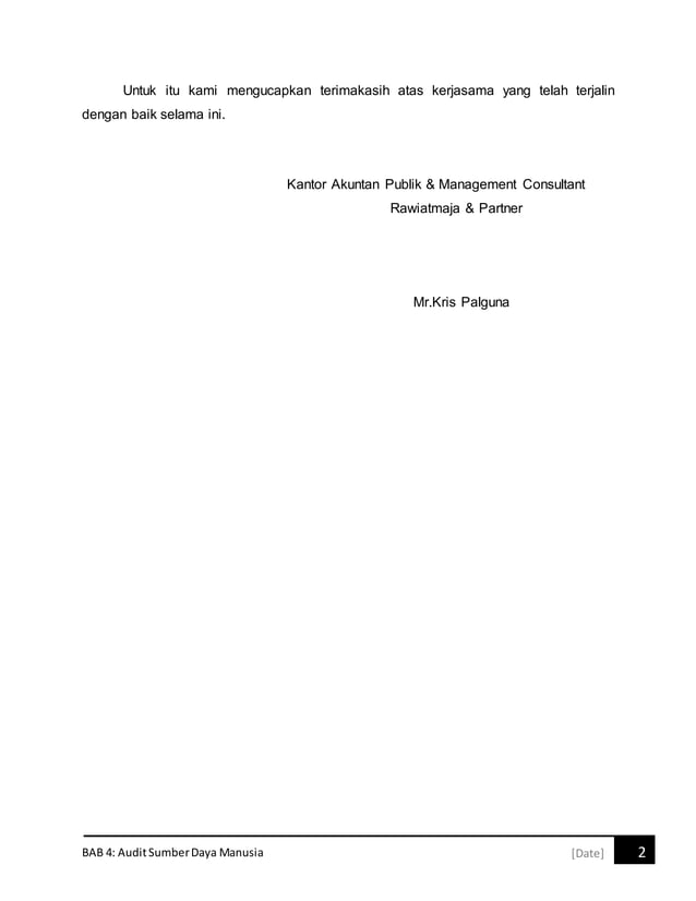 Audit Sumber Daya Manusia | DOCX