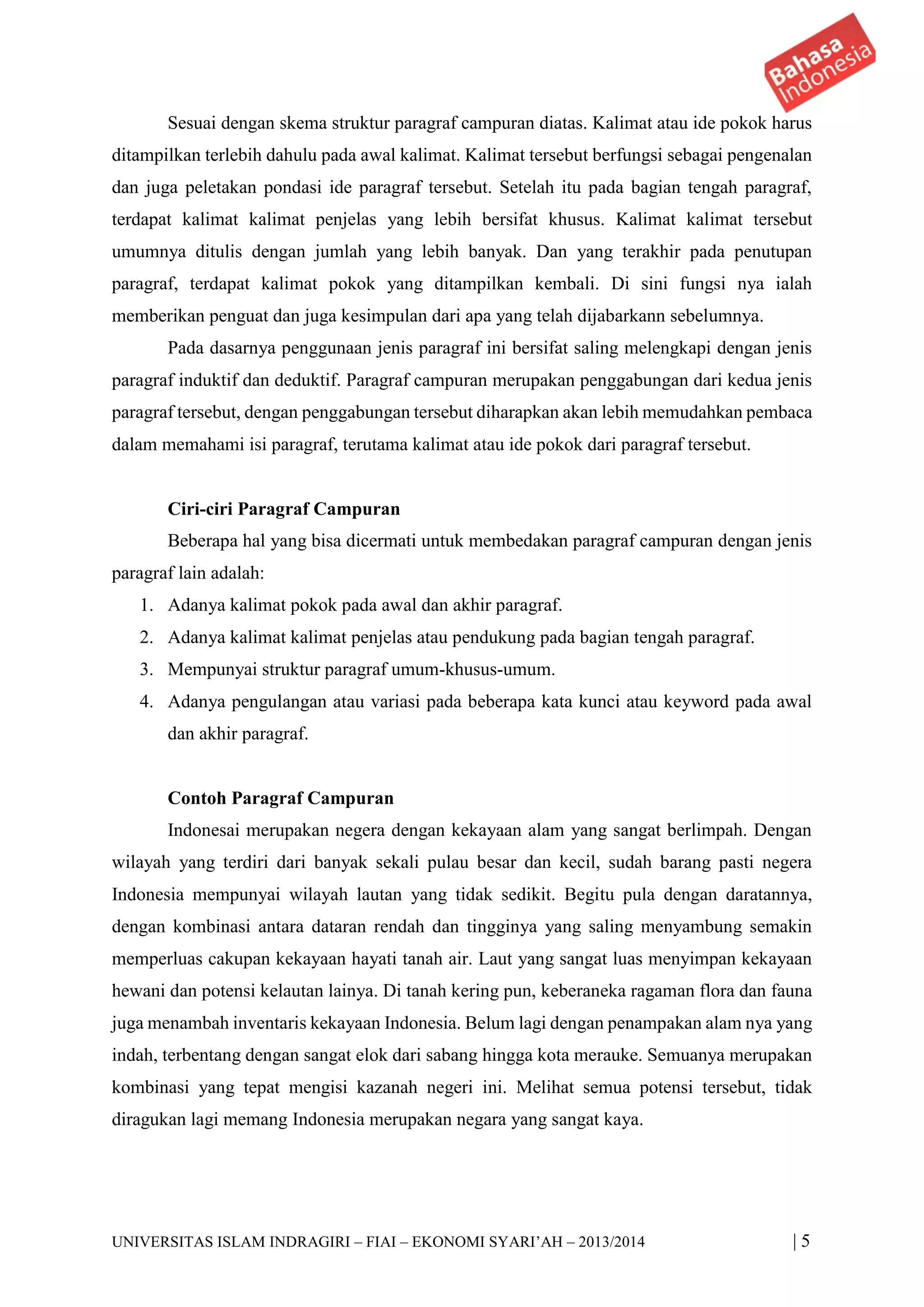 Struktur, Jenis dan Pengembangan Paragraf | PDF