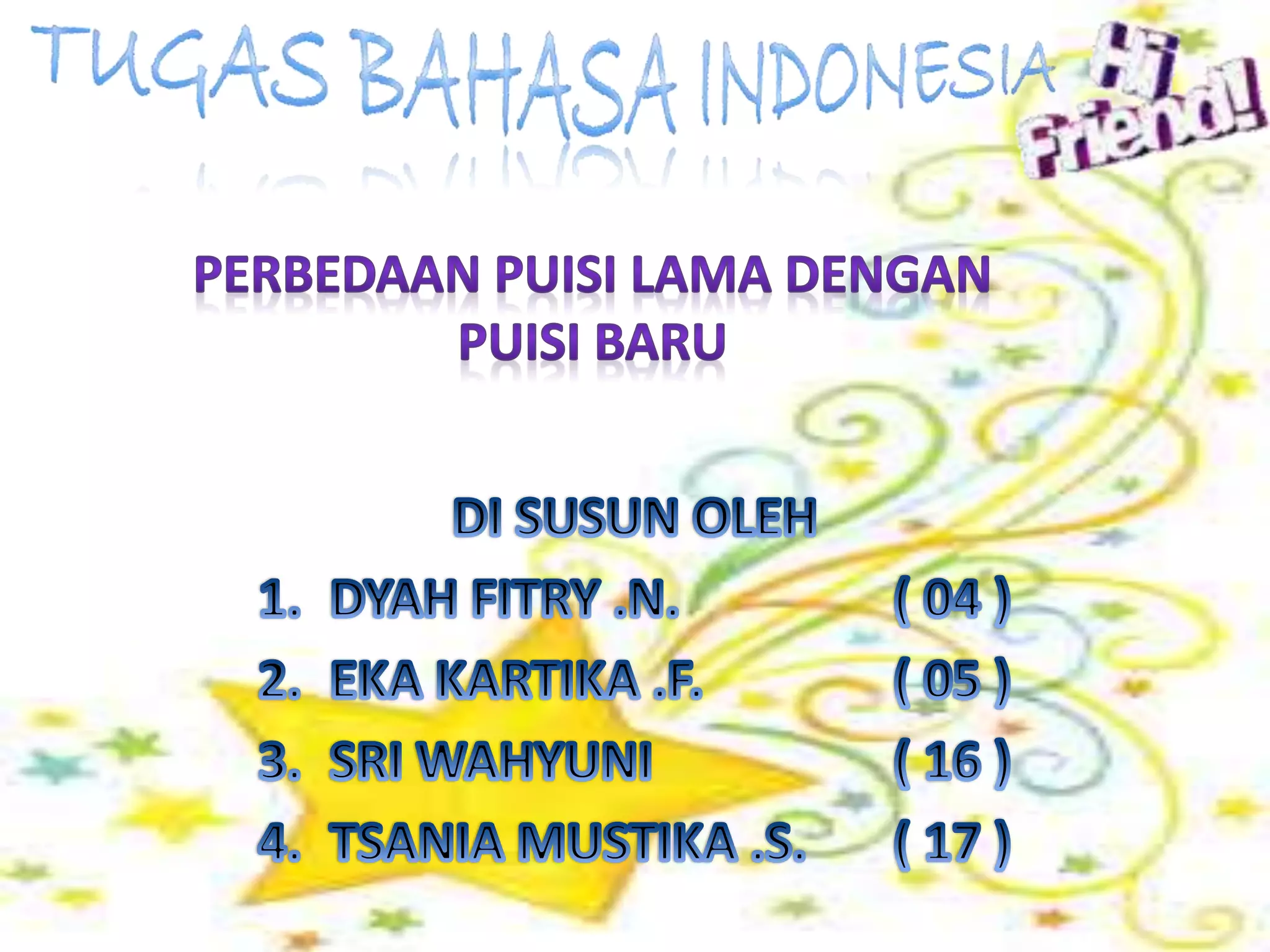 Perbedaan Puisi Lama dengan Puisi Baru | PPTX