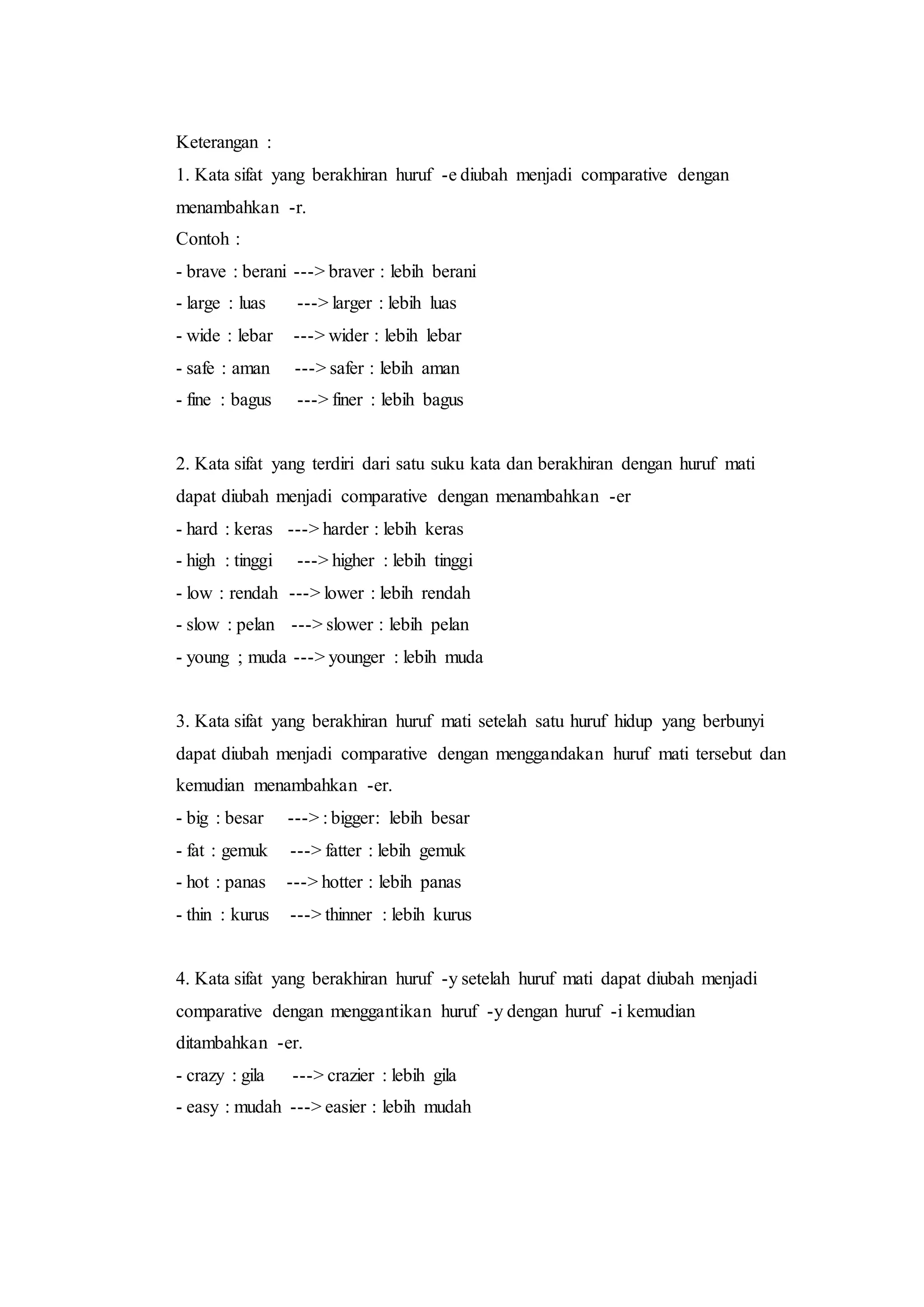 Tugas bahasa inggris pengertian, bentuk dan contoh degrees of ...