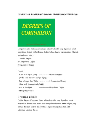 Tugas bahasa inggris pengertian, bentuk dan contoh degrees of ...