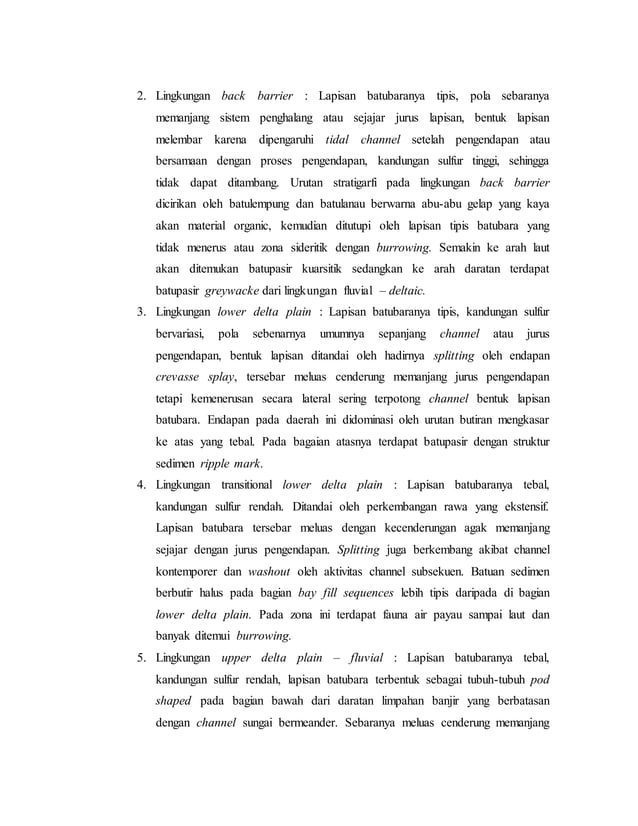 Tugas batubara ii lingkungan dan bentuk endapan batubara, kalsifikasi dan jenis batubara, dan ...